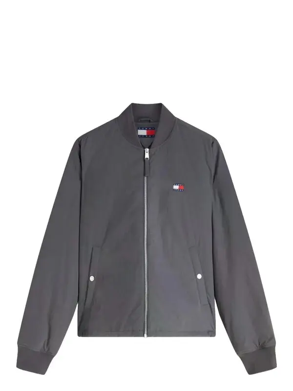 Tommy Hilfiger Logo Patch Zip-up Bomber Jacket - Grey