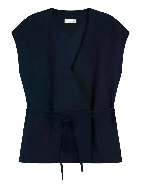 Tommy Hilfiger Wrap-style Belted Waistcoat - Blue