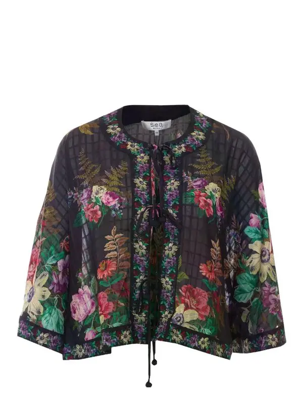 Sea Viktoria Floral-print Top - Black