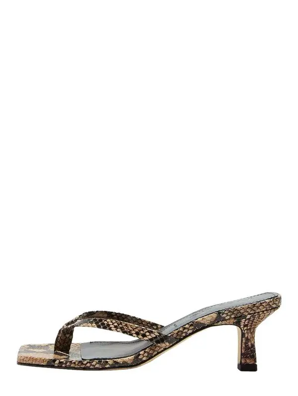 AeydĒ 55mm Wilma Snake-effect Sandals - Neutrals