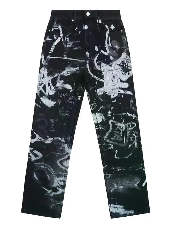 RtA Lost Frequencies Ricardo Graffiti Print Jeans - Black