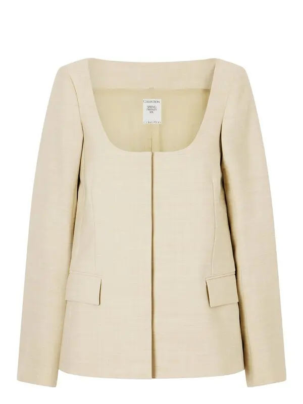 Calvin Klein Camille Wool-twill Jacket - Neutrals