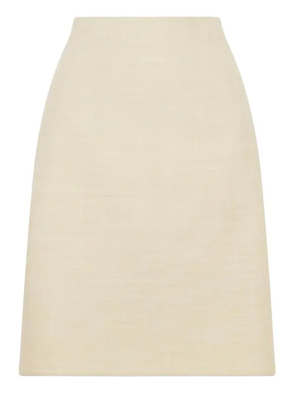 Calvin Klein Lunas Wool Midi Skirt - Neutrals