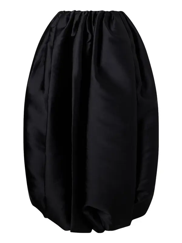 Calvin Klein Gathered Duchesse Satin Maxi Skirt - Black
