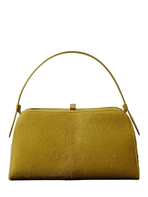 Khaite Calf Hair And Leather Tote - Yellow