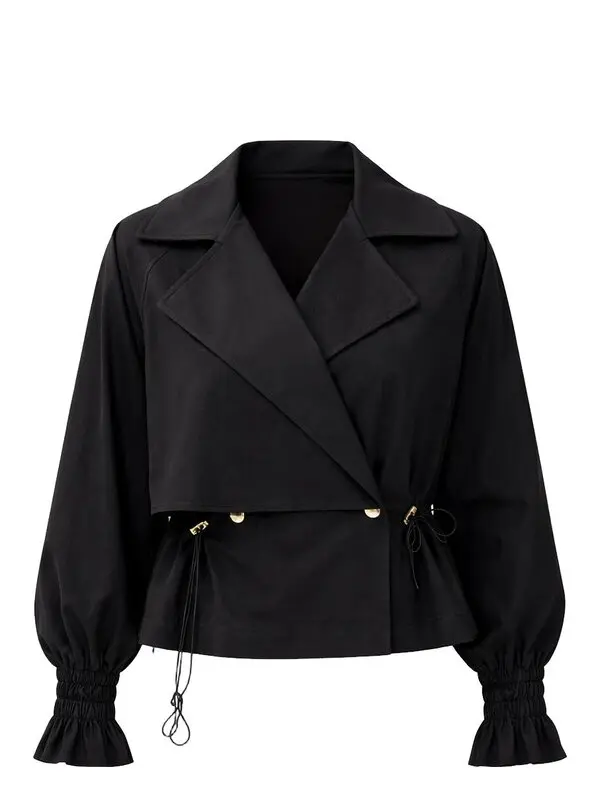 EXQUISE Yareli Collar Jacket - Black