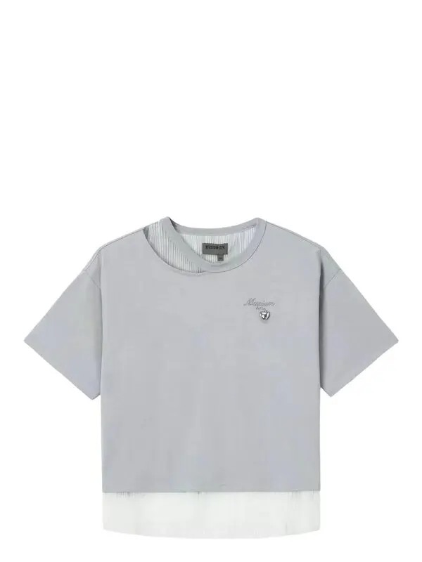 MUSIUM DIV. Layered Pleated-trim T-shirt - Grey