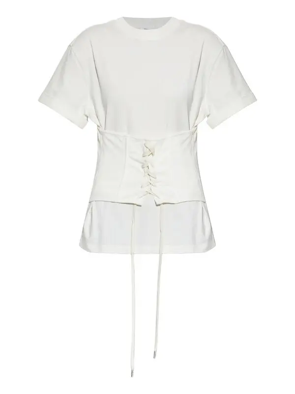 Alexander McQueen T-shirt With Decorative Tie - White