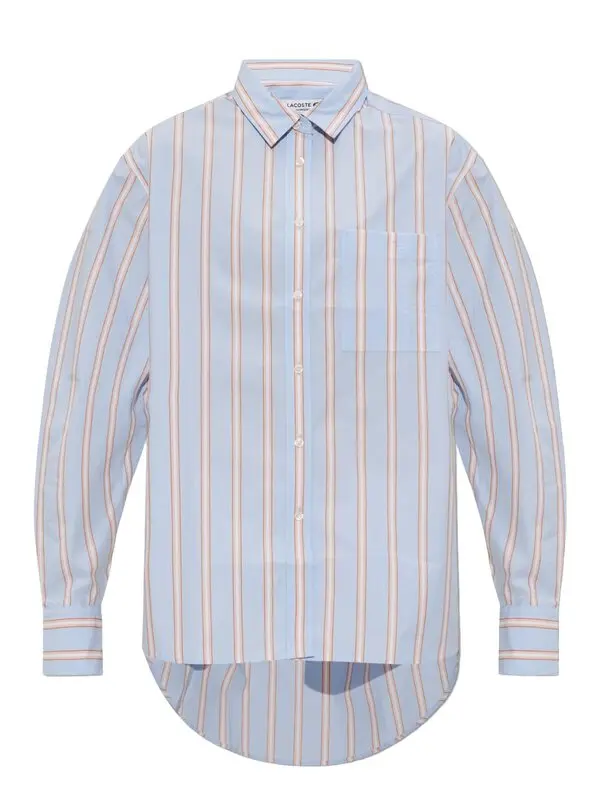 Lacoste Striped Cotton Shirt - Blue