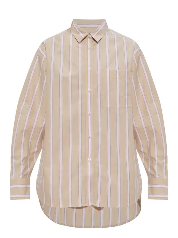 Lacoste Striped Cotton Shirt - Beige