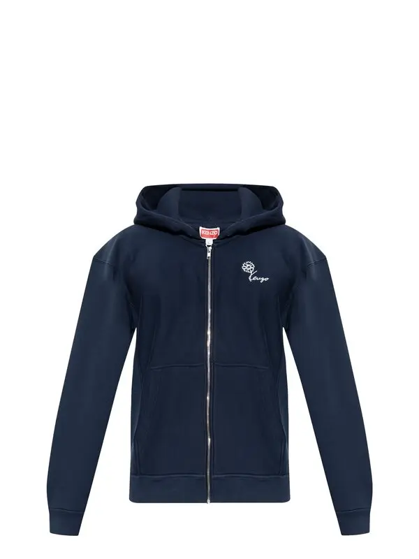 Kenzo Embroidered Floral Hoodie - Navy Blue
