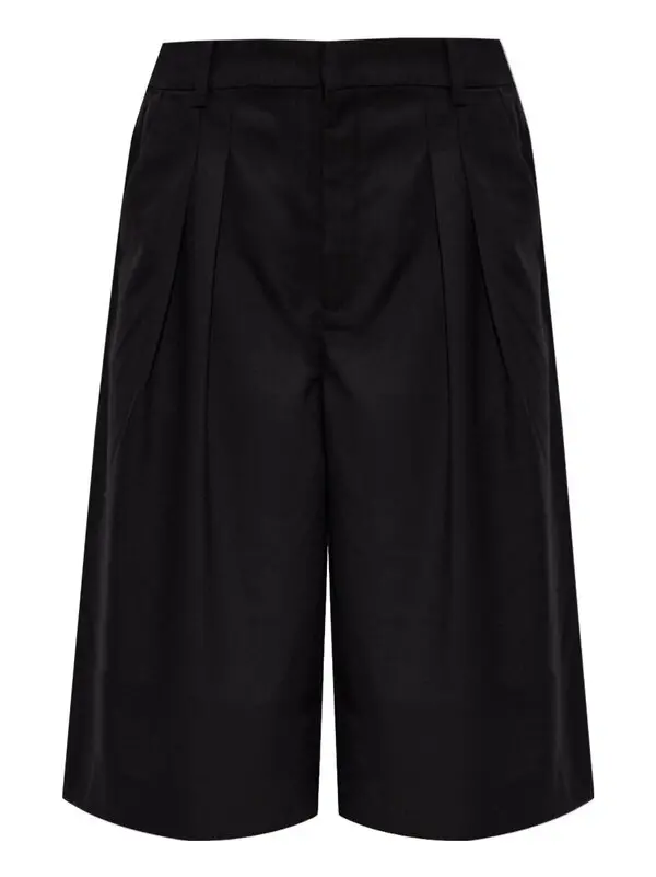 GESTUZ Gzpaula Wide Leg Bermuda Shorts - Black