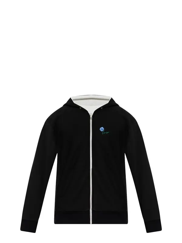 Kenzo Reversible Embroidered Cotton Hoodie - Black