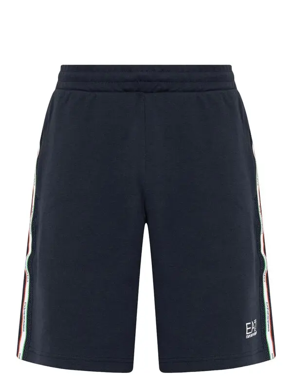 EA7 Logo Sweat Shorts - Navy Blue