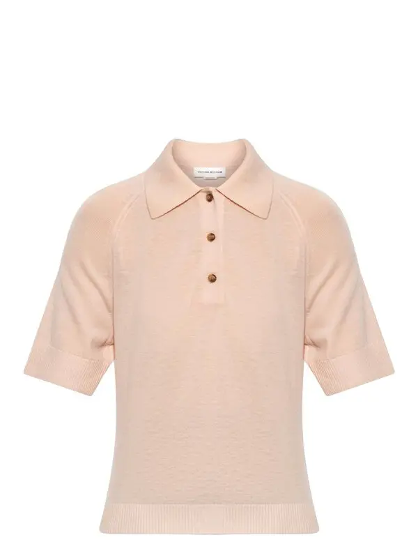 Victoria Beckham Wool Polo Jumper - Pink
