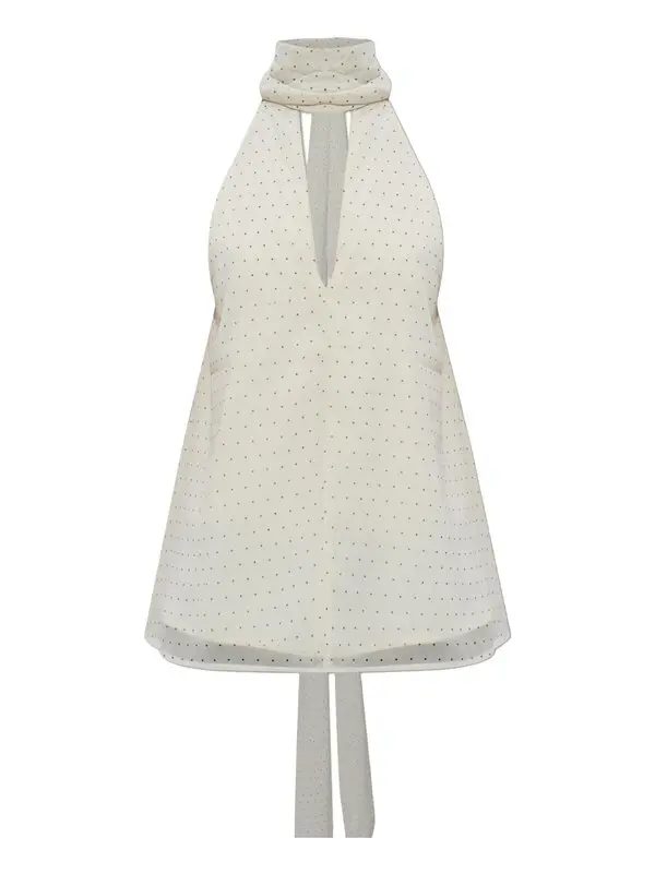 GESTUZ Gzdorah Polka Dot V-neck Top - Cream