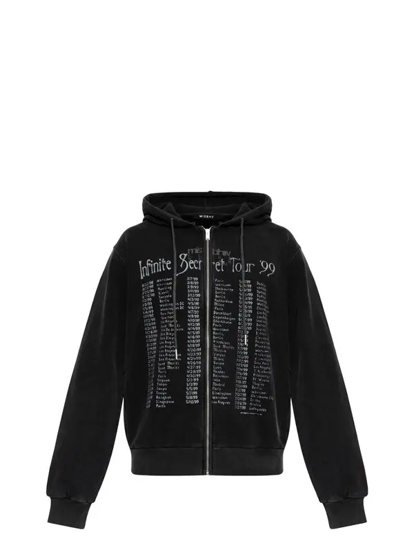 MISBHV Cotton Zip-up Hoodie With Concert Print - Black
