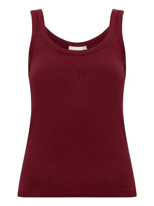 GESTUZ Gzdrew" Ribbed Knit Top - Burgundy