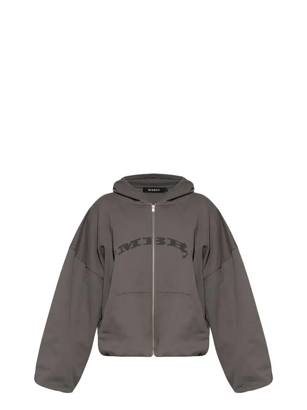 MISBHV Oversized Graphic Print Hoodie - Grey