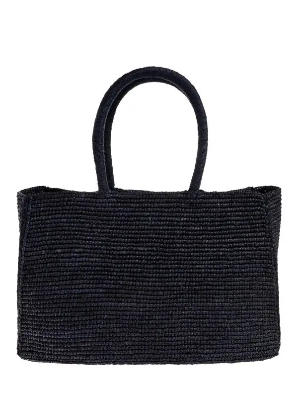 Lié Studio Charlotte Small" Bag In Raffia - Navy Blue