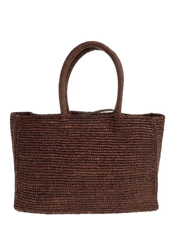 Lié Studio Charlotte Small Woven Raffia Bag - Brown