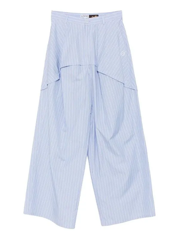 Loewe Cotton Wide-leg Trousers - Sky Blue