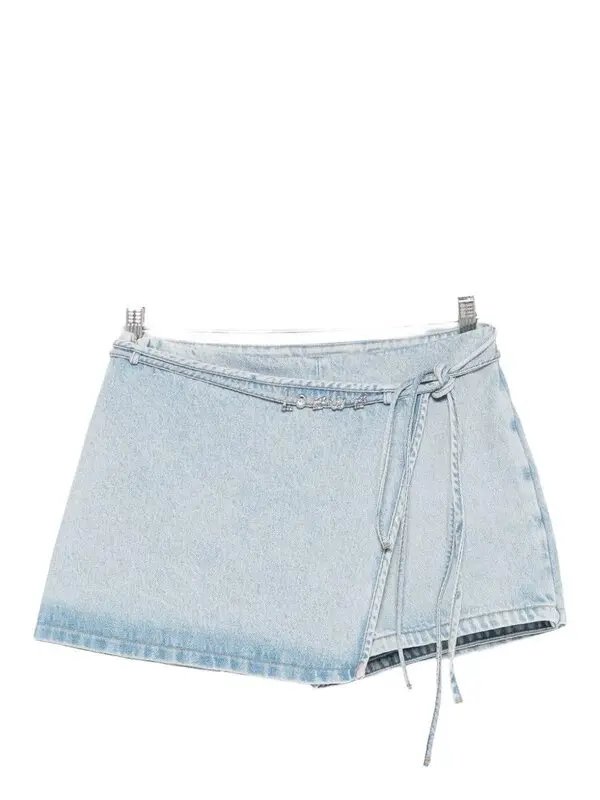 Loewe Denim Cotton Shorts - Sky Blue