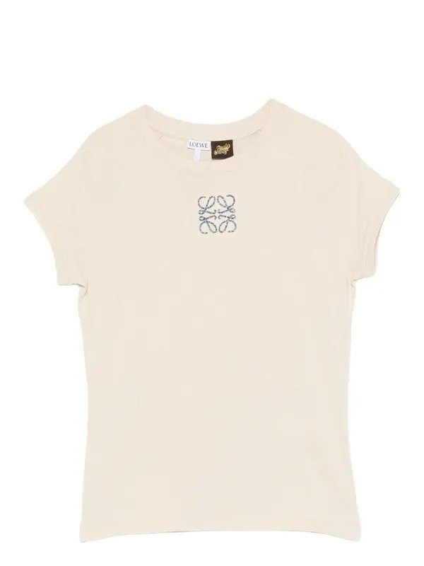 Loewe Logo Cotton T-shirt - Beige