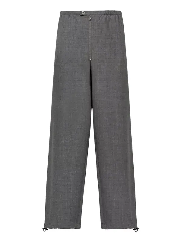 Prada Virgin Wool Tailored Trousers - Grey