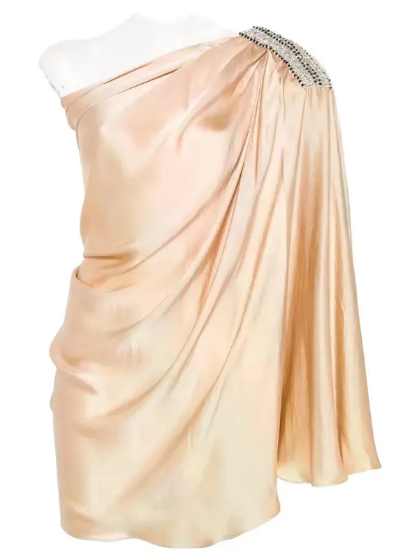 DUNESI Isadora One-shoulder Mini Dress - Neutrals