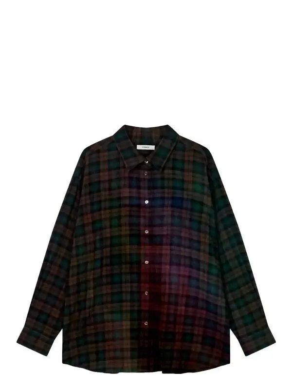 STUDIO TOMBOY Checkered Oversized Shirt - Brown