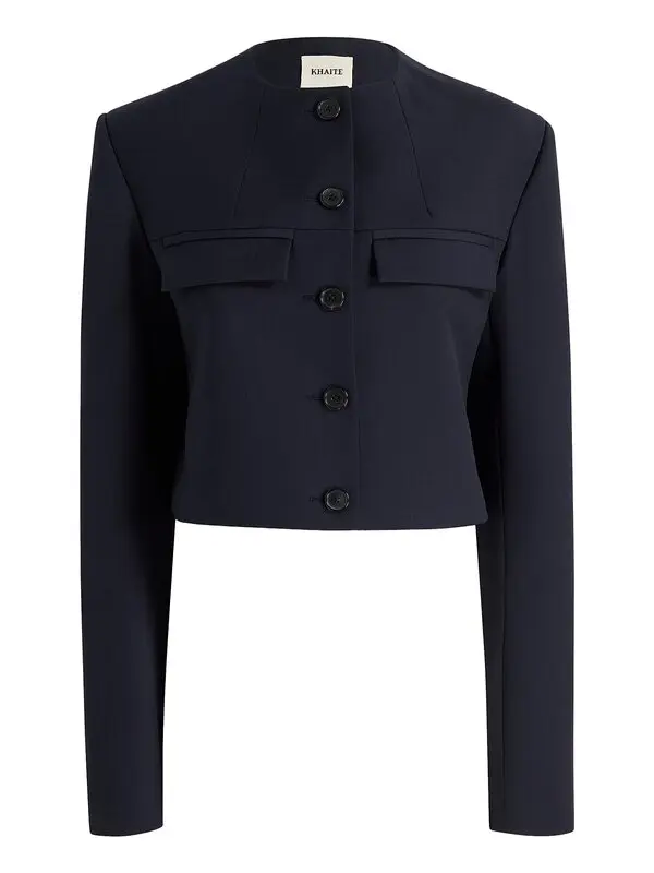 Khaite Roto Wool Jacket - Navy