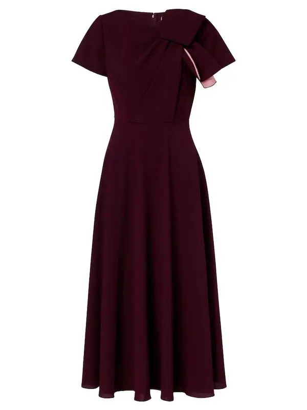ROKSANDA Luna Bow-detail Crêpe Midi Dress - Burgundy