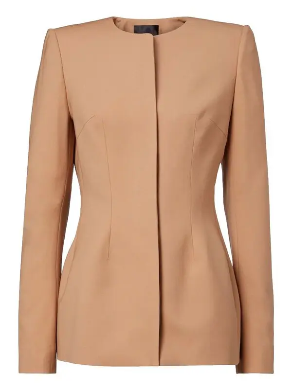 MUGLER Wool-blend Blazer - Beige