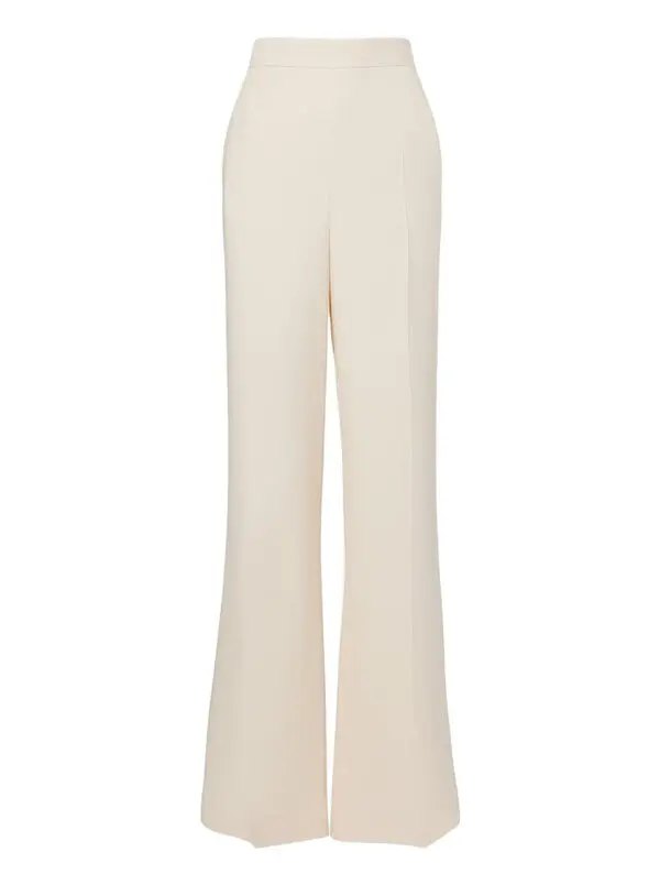 Valentino Garavani Cady Couture Silk Flared Pants - White