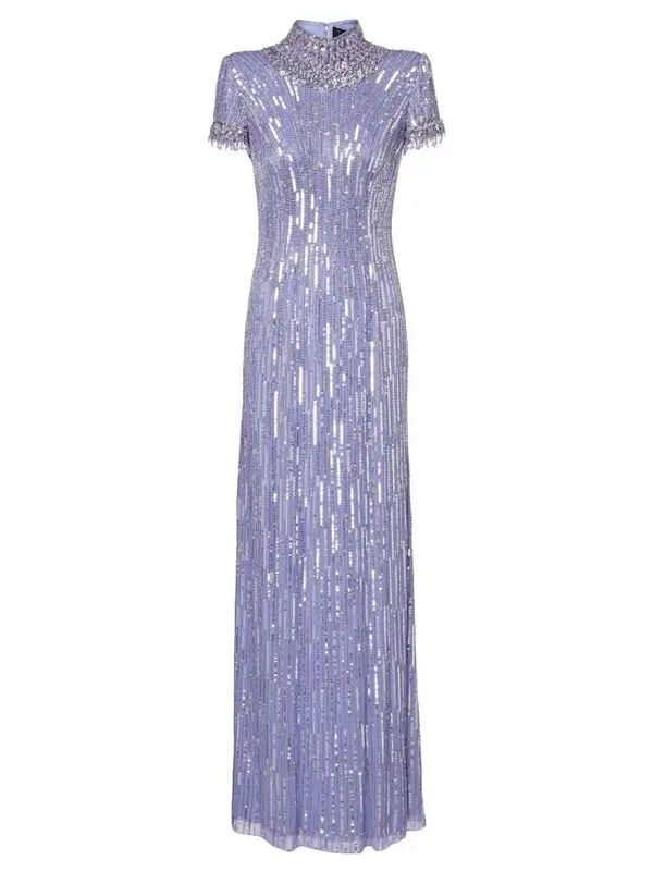 Jenny Packham Madelaine Embellished Gown - Purple