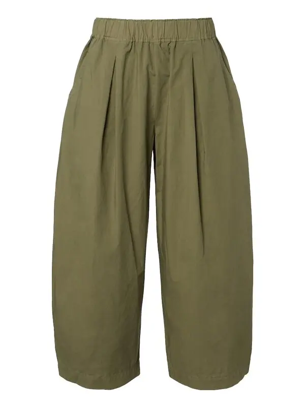 Velvet By Graham & Spencer Sophia Cotton Poplin Wide-leg Pants - Green