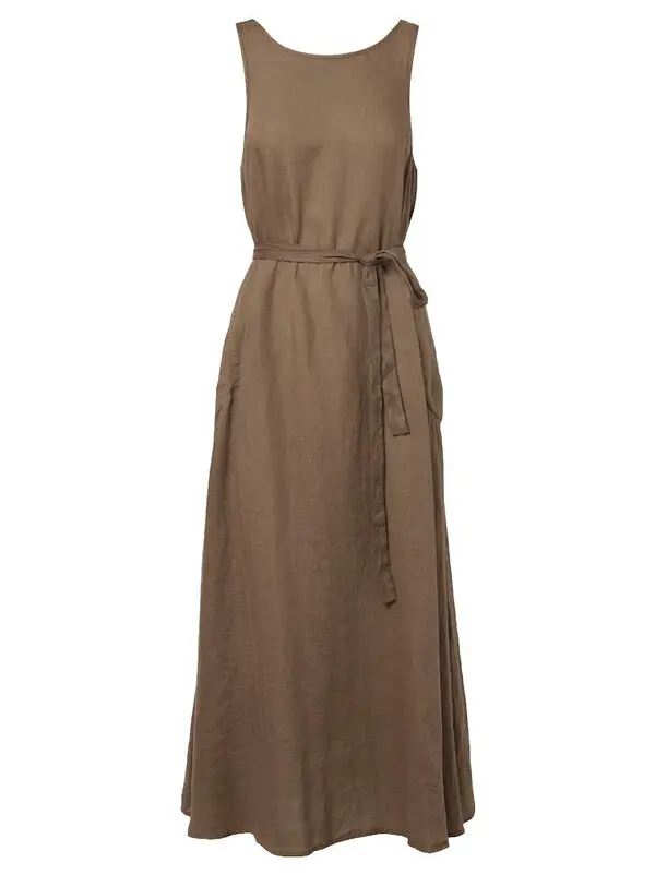 Velvet By Graham & Spencer Linen Midi Dress - Brown