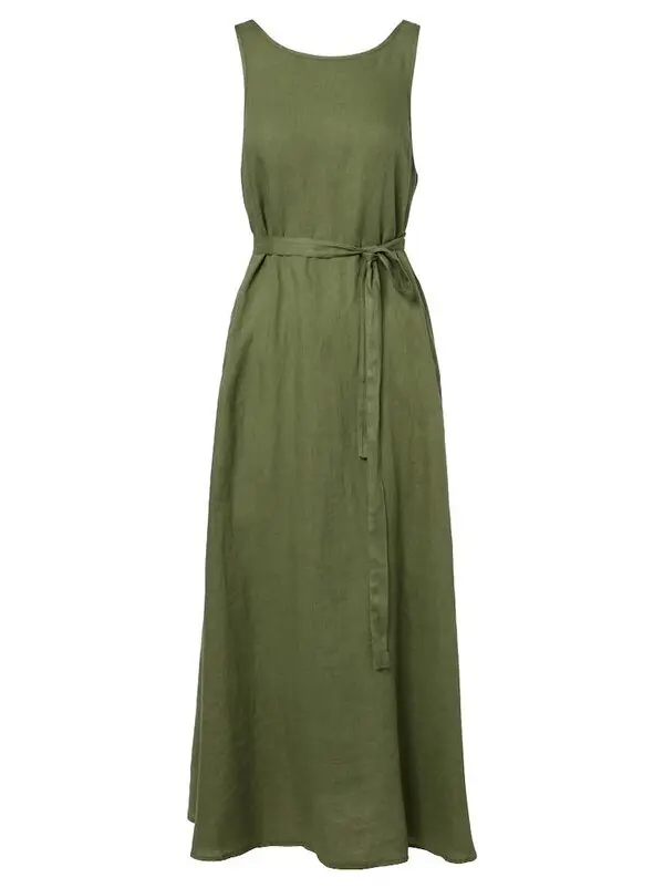 Velvet By Graham & Spencer Reta Linen Midi Dress - Green