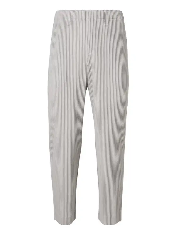 Issey Miyake Homme Plissé Pleated Straight Leg Trousers - Grey