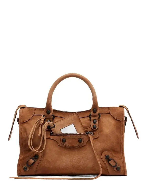 Balenciaga Le City Small Suede Top-handle Bag - Beige