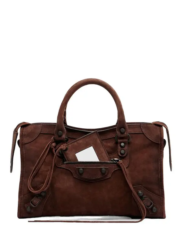 Balenciaga Le City Small Suede Top-handle Bag - Brown