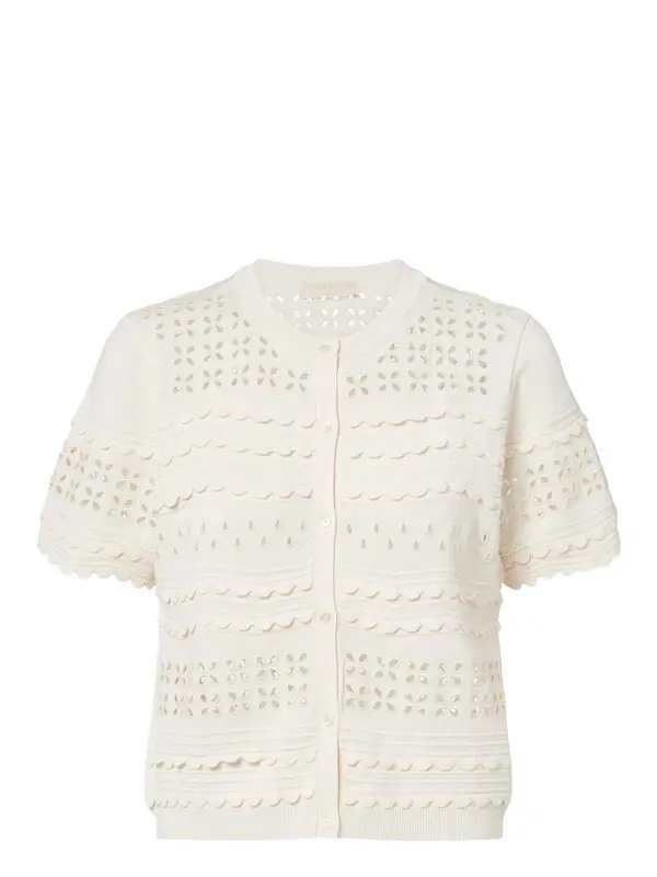 Ulla Johnson Abriana Eyelet Cardigan - White