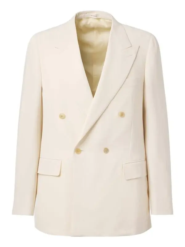 UMIT BENAN Pietro Silk And Cotton-blend Suit Jacket - White
