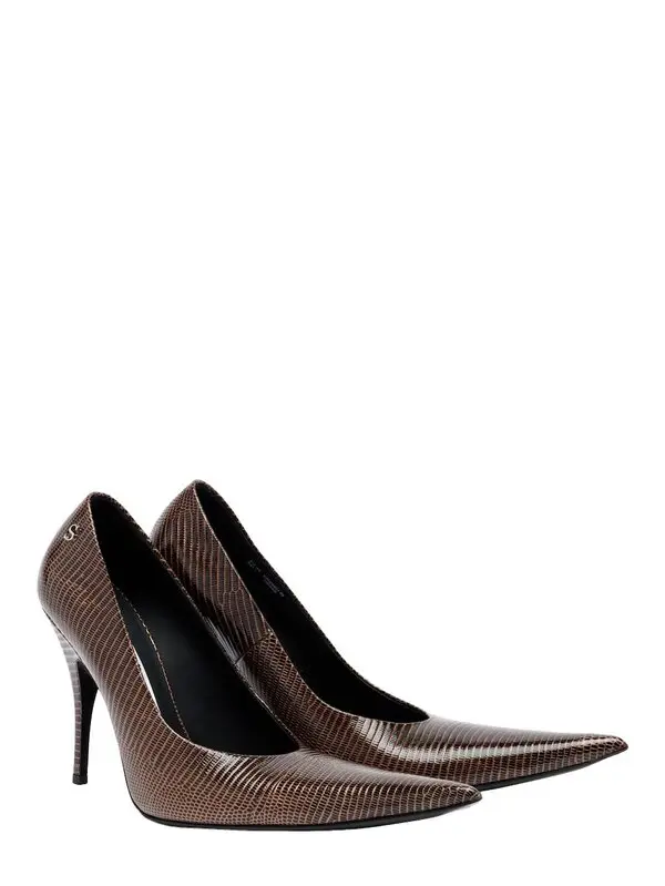 Acne Studios Bonnie Embossed Leather Pumps - Brown