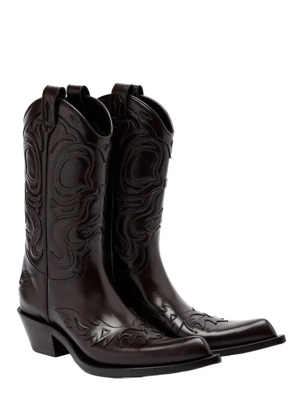 Acne Studios Bouni Leather Cowboy Boots - Brown