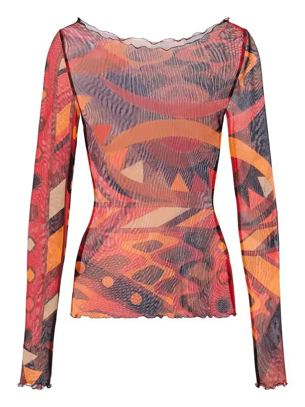 Emilio Pucci Vivara Tulle Crop Top - Orange