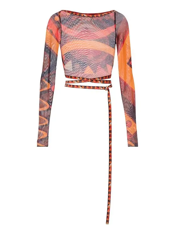 Emilio Pucci Vivara Tulle Crop Top - Orange