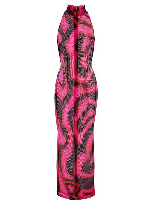 Emilio Pucci Labirinto Halterneck Maxi Dress - Pink