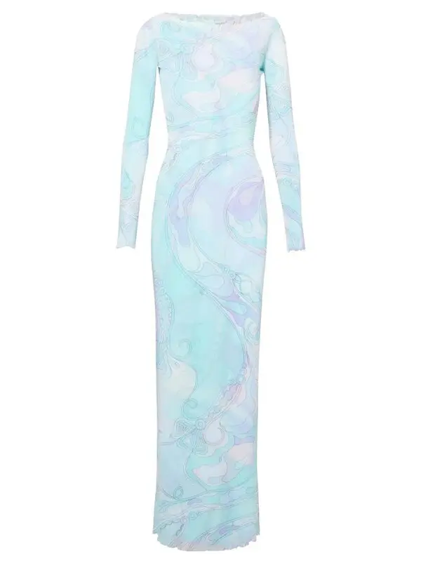 Emilio Pucci Orchidee Tulle Maxi Dress - Multicoloured